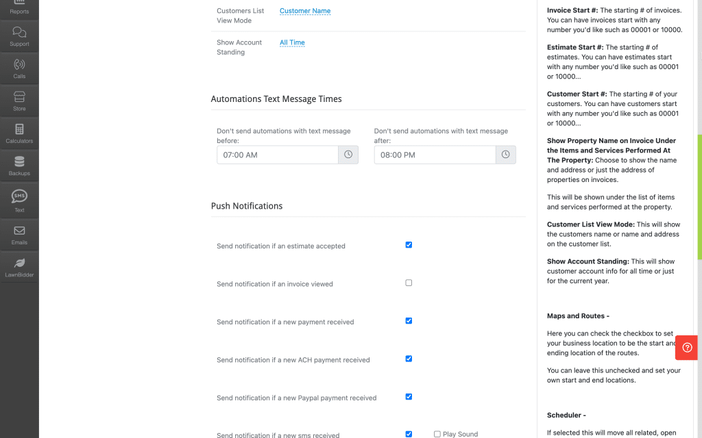 Preference Settings – LawnPro Software Help