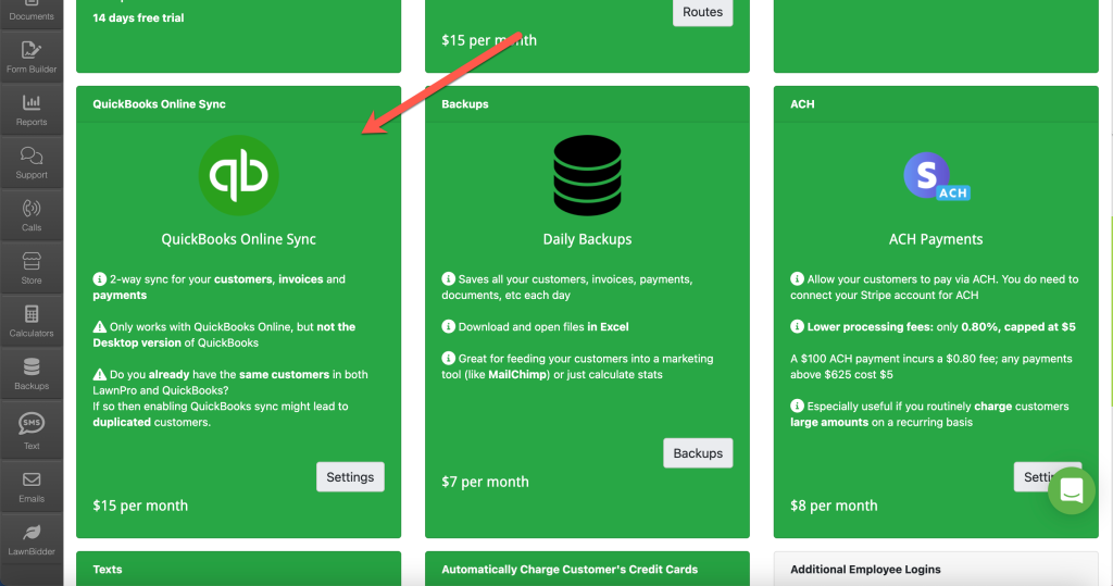 Feature Availability – LawnPro Software Help