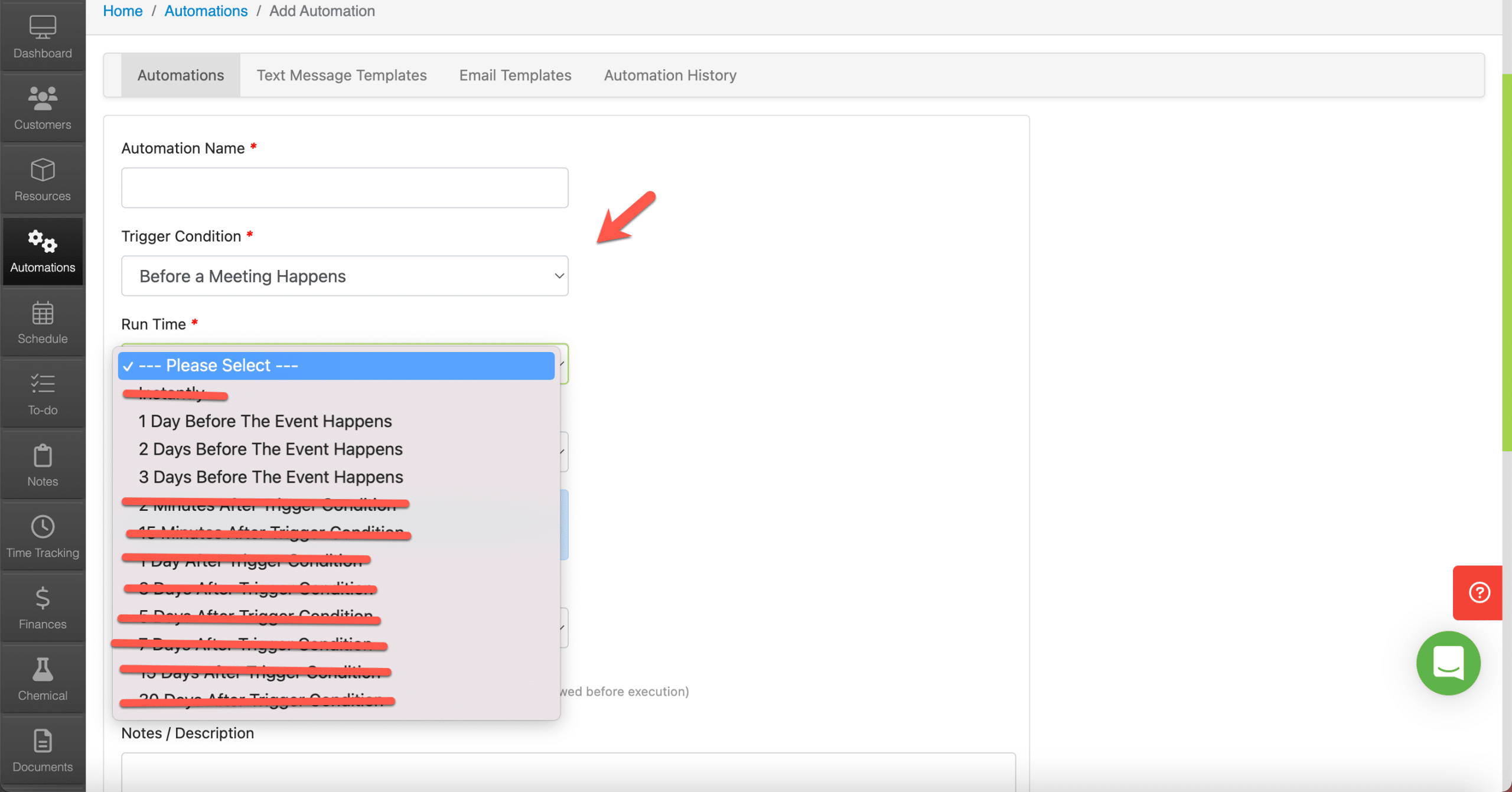 Automation Trigger Conditions – LawnPro Software Help