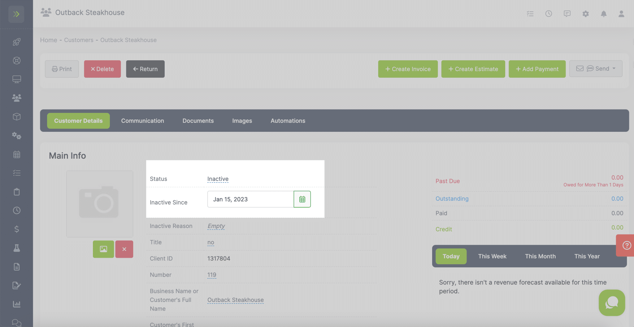 Change Customer Status – LawnPro Software Help