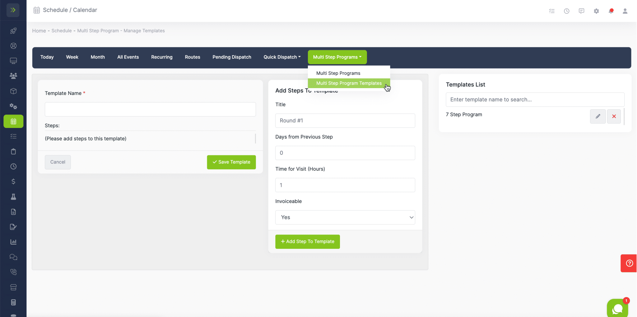 Main Schedule Page – LawnPro Software Help