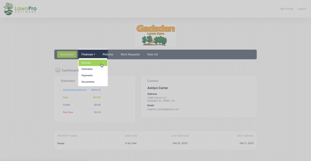 Client Portals – LawnPro Software Help