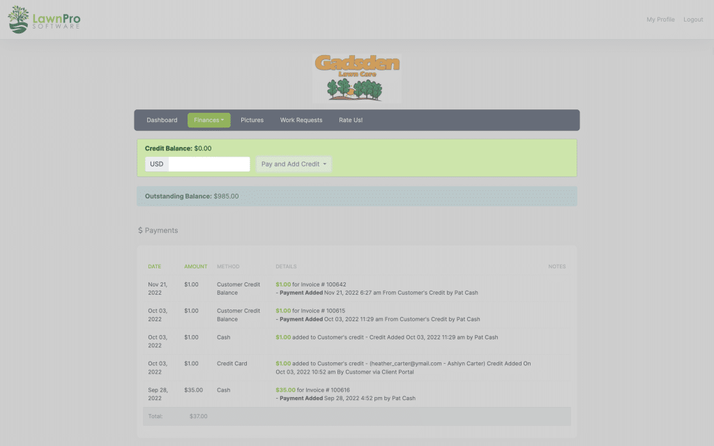 Client Portals – LawnPro Software Help