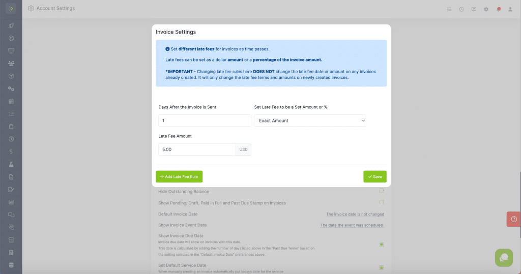 Past Due Terms & Late Fees – LawnPro Software Help