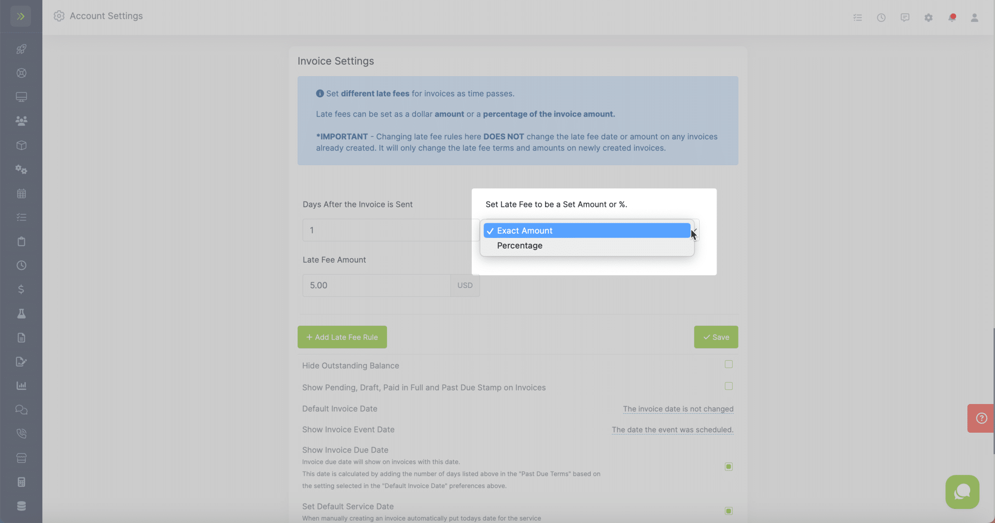 Past Due Terms & Late Fees – LawnPro Software Help
