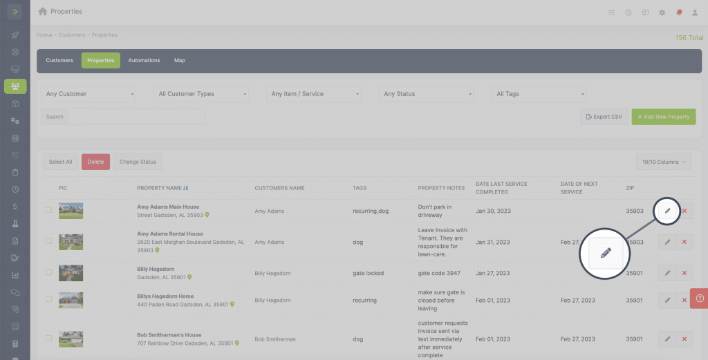 Change a Wrong Property Location – LawnPro Software Help